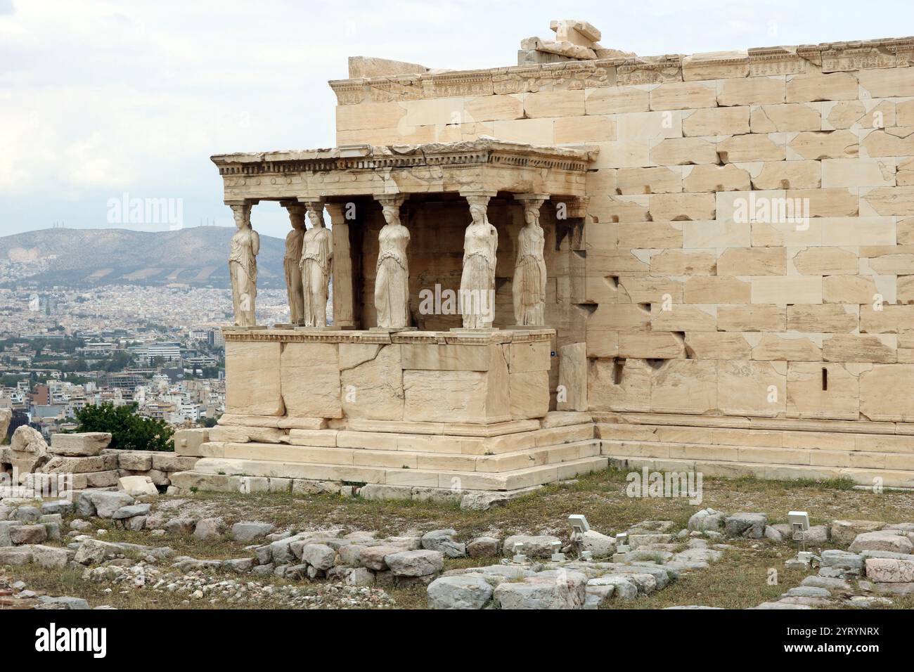 The Erechtheion or Temple of Athena Polias is an ancient Greek Ionic temple on the north side of ...