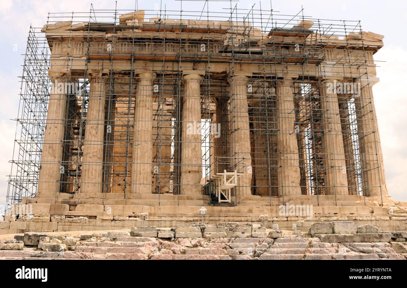 The Parthenon is a former temple, on the Athenian Acropolis, Greece, that was dedicated to the ...
