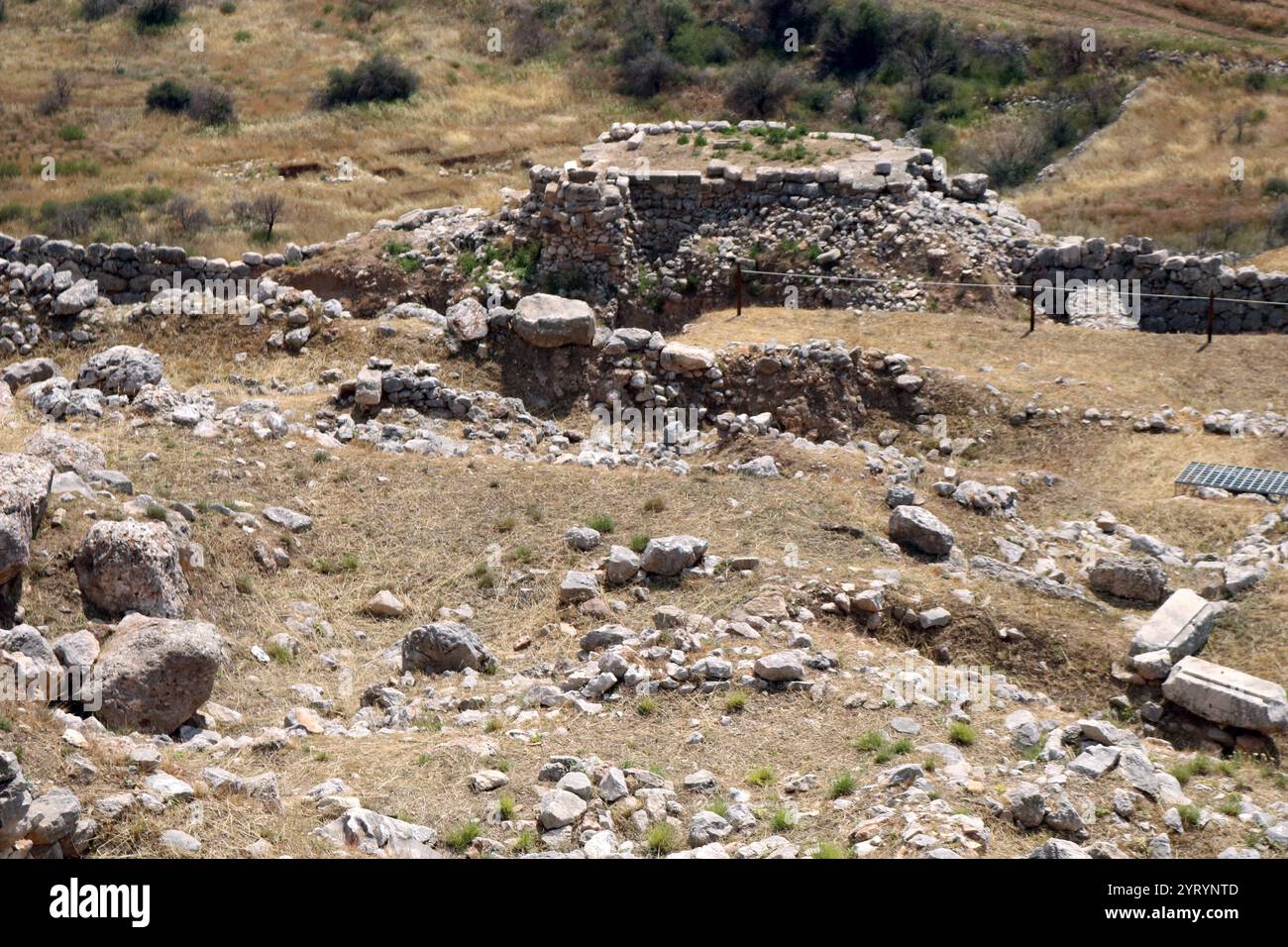 Bronze Age citadel of Mycenae in southern Greece. Mycenae was built with an enclosed acropolis ...