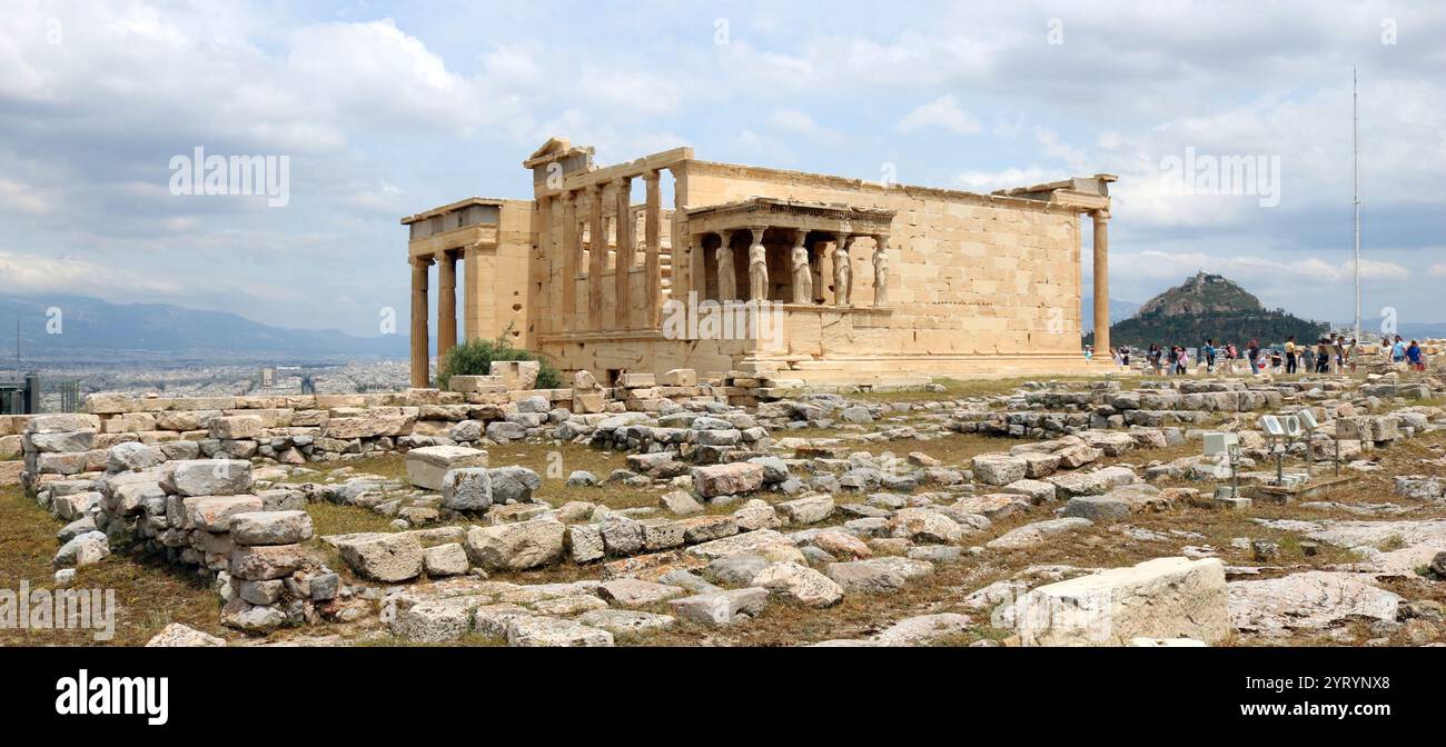 The Erechtheion or Temple of Athena Polias is an ancient Greek Ionic ...