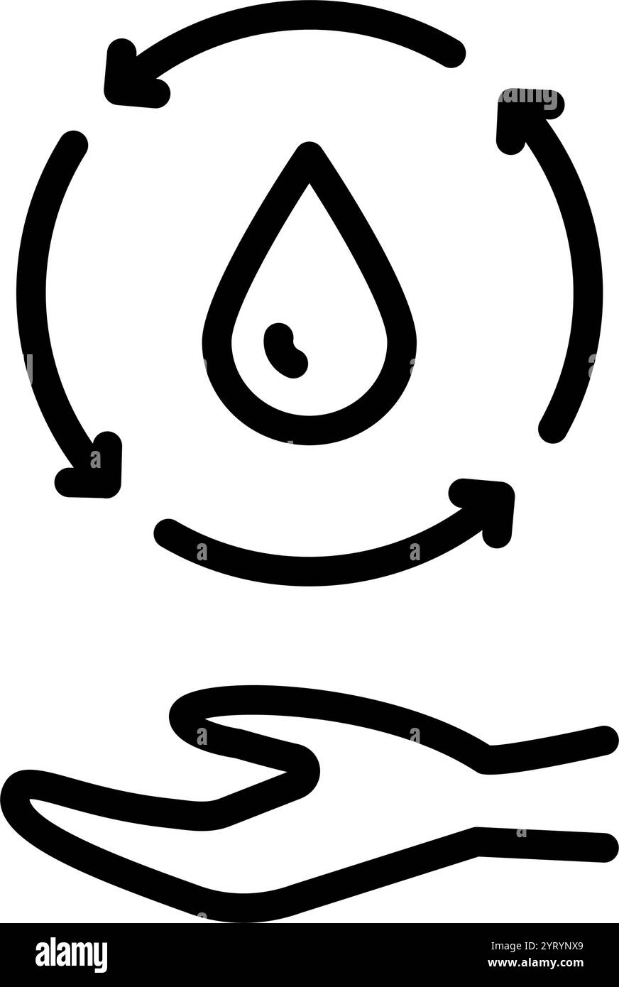 Filter water line icon. Osmosis and desalination. Filtration process ...