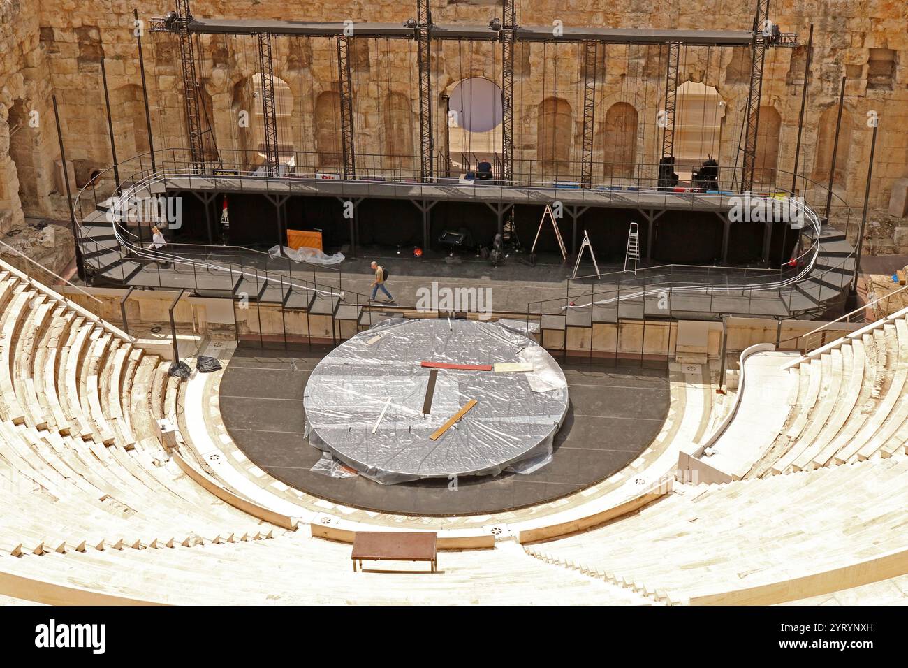 The Odeon of Herodes Atticus, a stone Roman theatre structure located ...