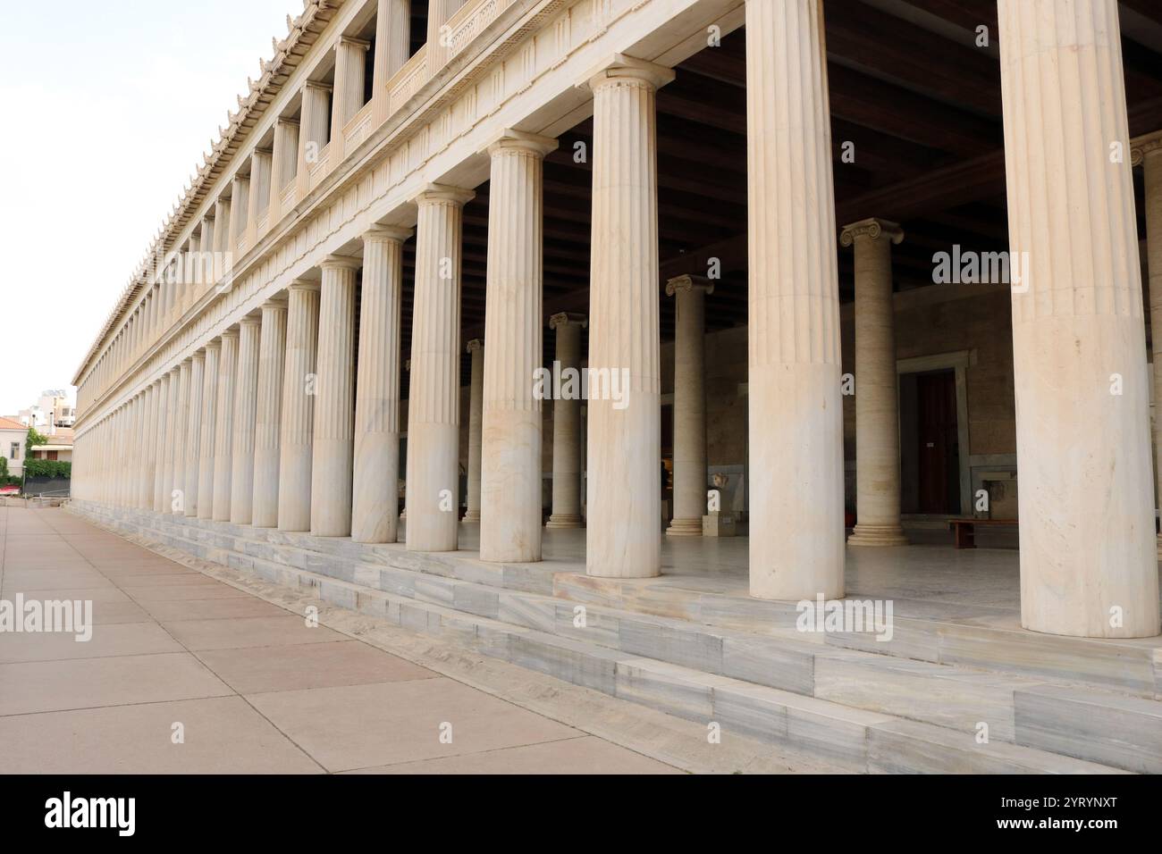 The Stoa of Attalos was a covered walkway or portico in the Agora of ...