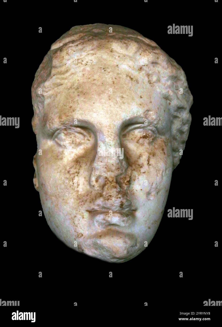 Head from a statue of Demeter, 3rd -4th century BC, Greek, Athens Stock ...