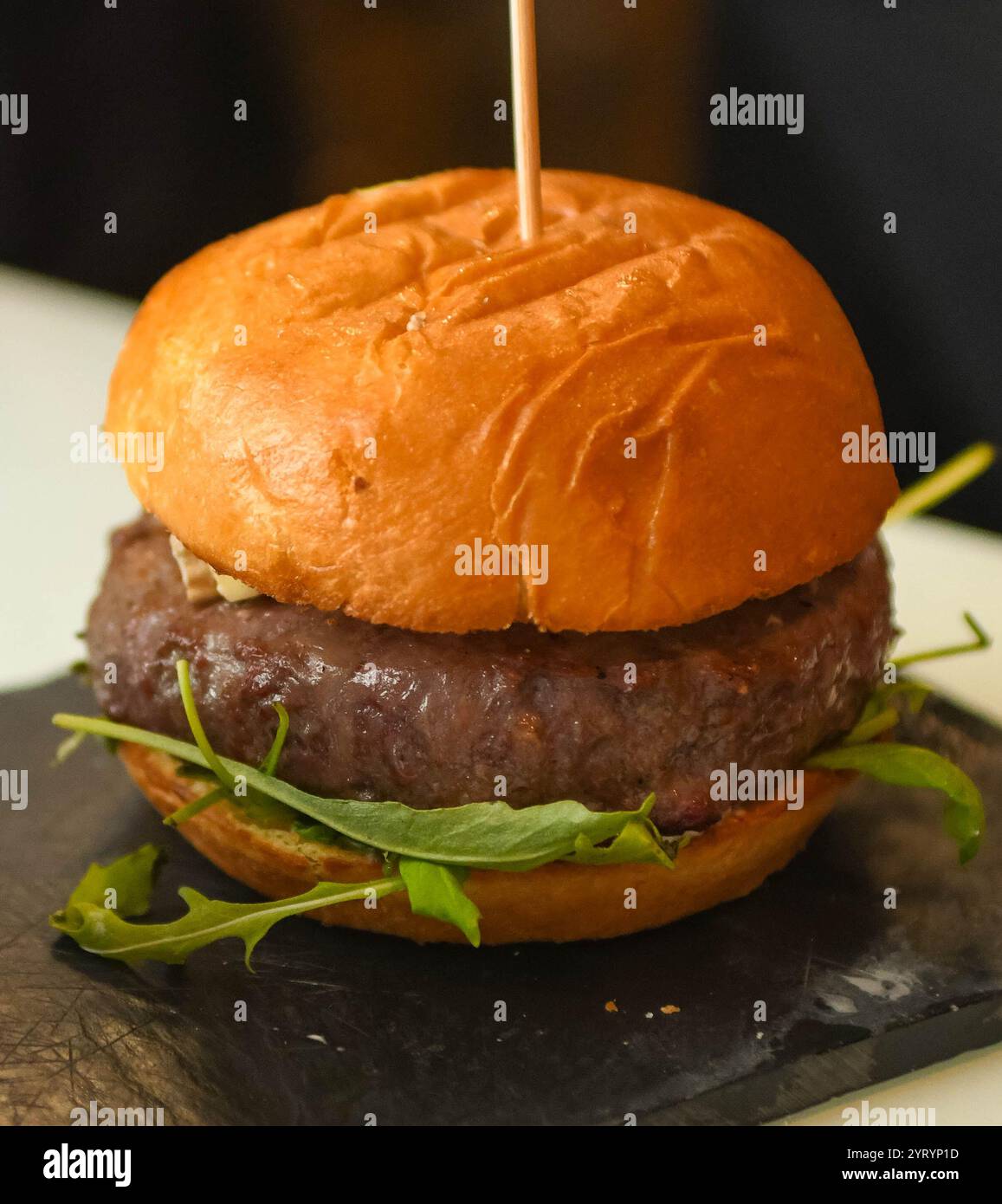 Beef burger in brioche bun hi-res stock photography and images - Alamy