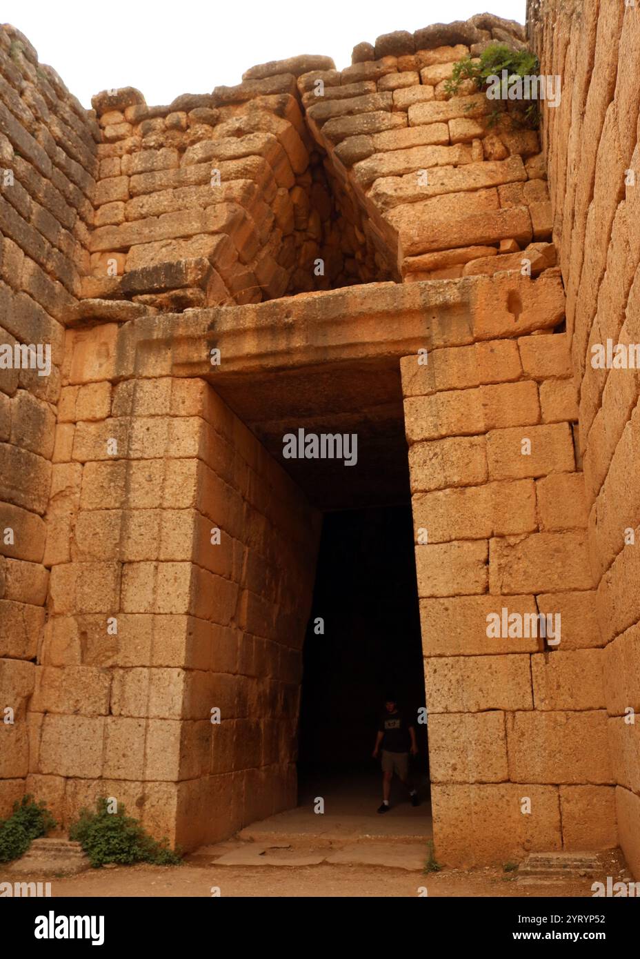 The Treasury of Atreus or Tomb of Agamemnon is a large tholos or ...