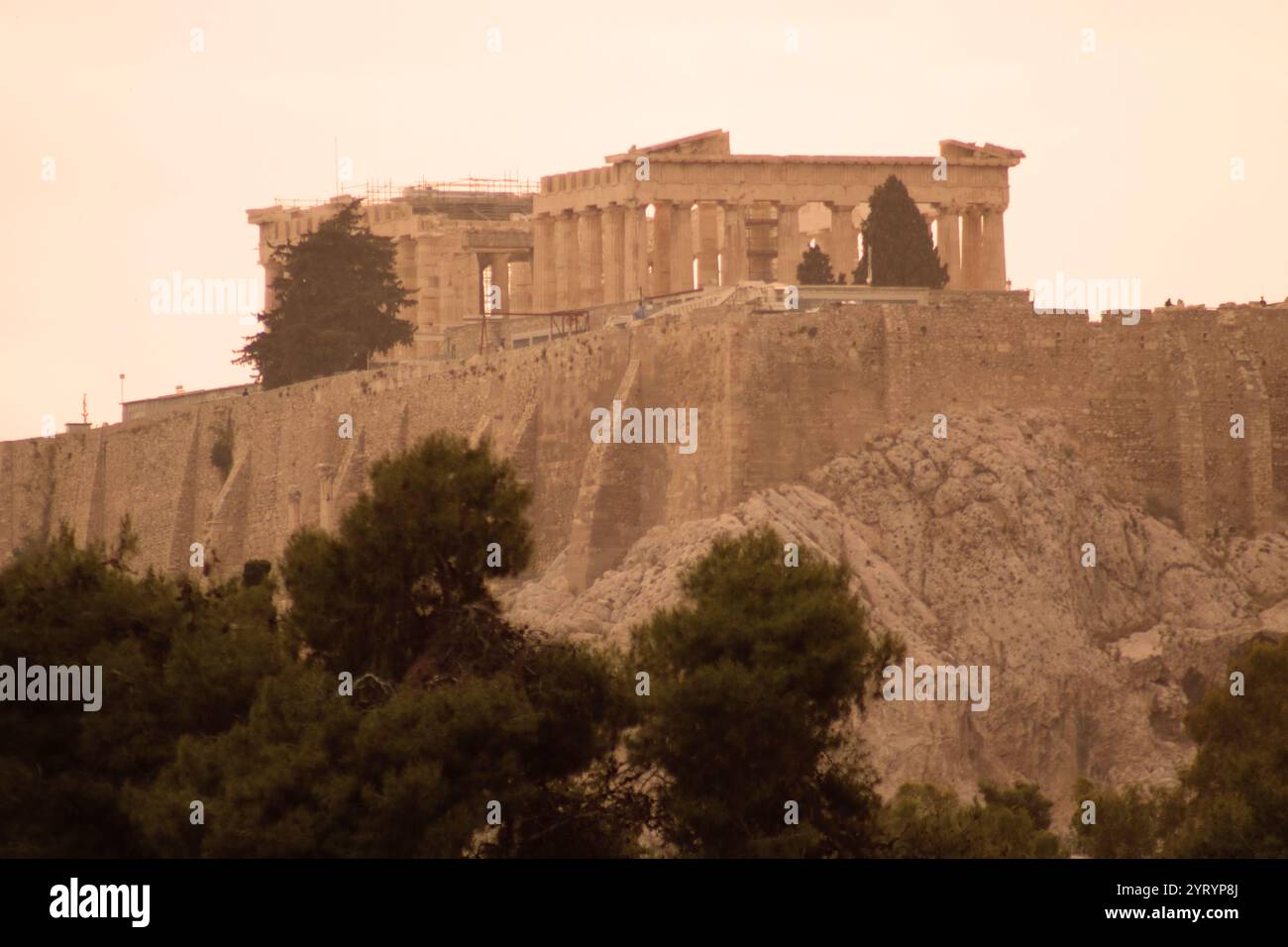 The Parthenon on the Athenian Acropolis, Greece, that was dedicated to ...