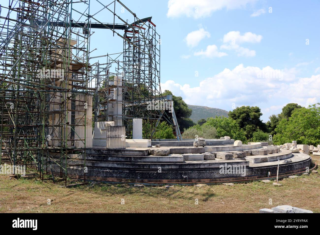 The Tholos at the Sanctuary of Asclepius in Epidaurus, Greece. 4th ...