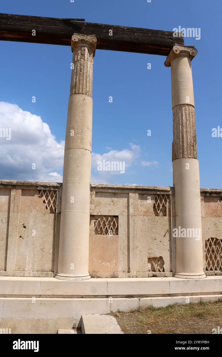 The stoa of Abaton or Enkoimeterion at the Sanctuary of Asclepius in ...
