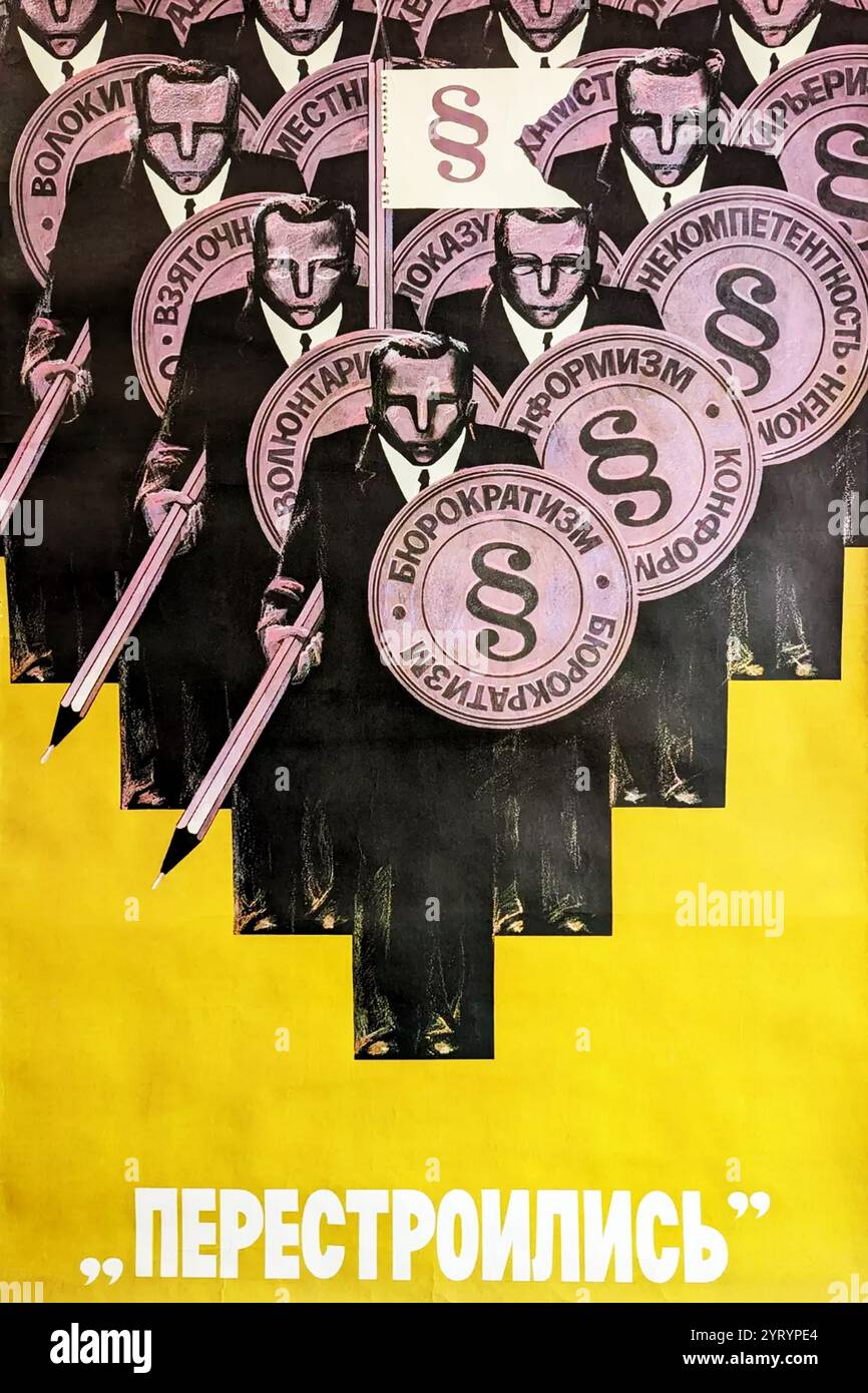 Political poster calling for Perestroika. Perestroika was a political ...