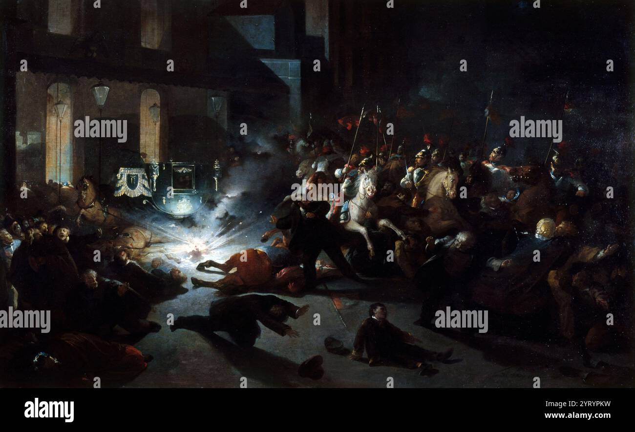 Orsini Plot; A bomb under the imperial sedan of French Emperor Napoleon ...