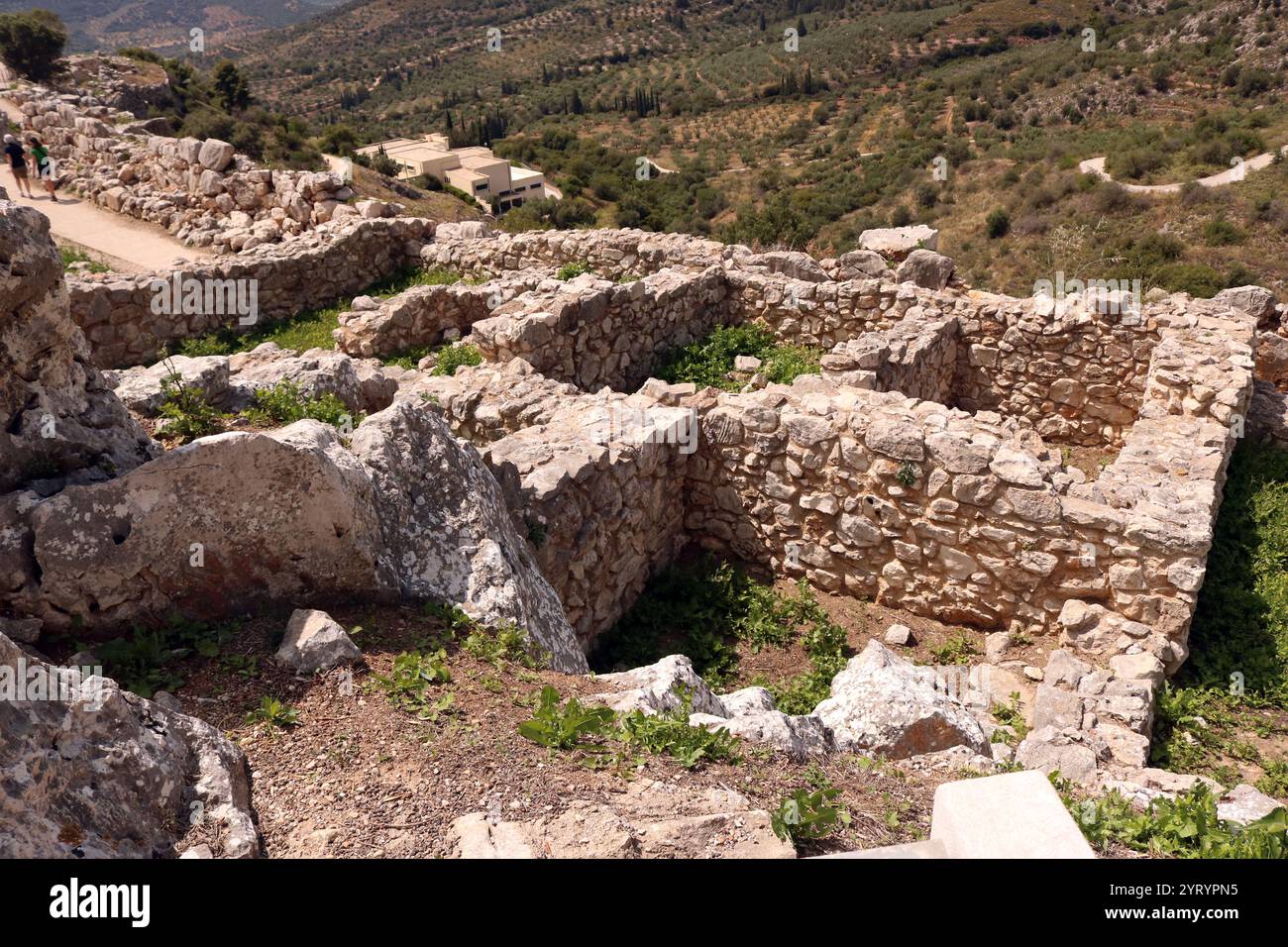 Bronze Age citadel of Mycenae in southern Greece. Mycenae was built with an enclosed acropolis ...