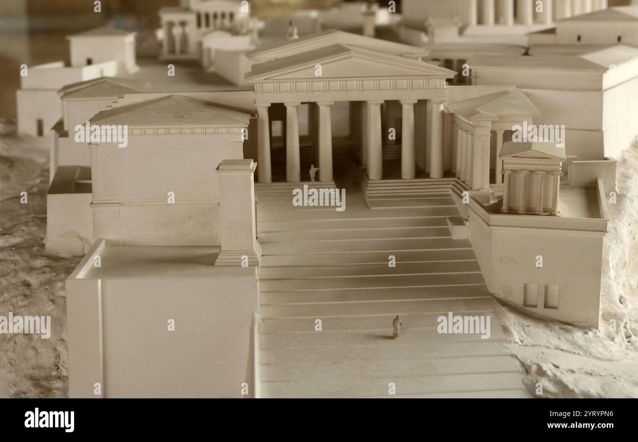 Model showing the restoration of the Agora, Athens, Greece. 2nd Century ...