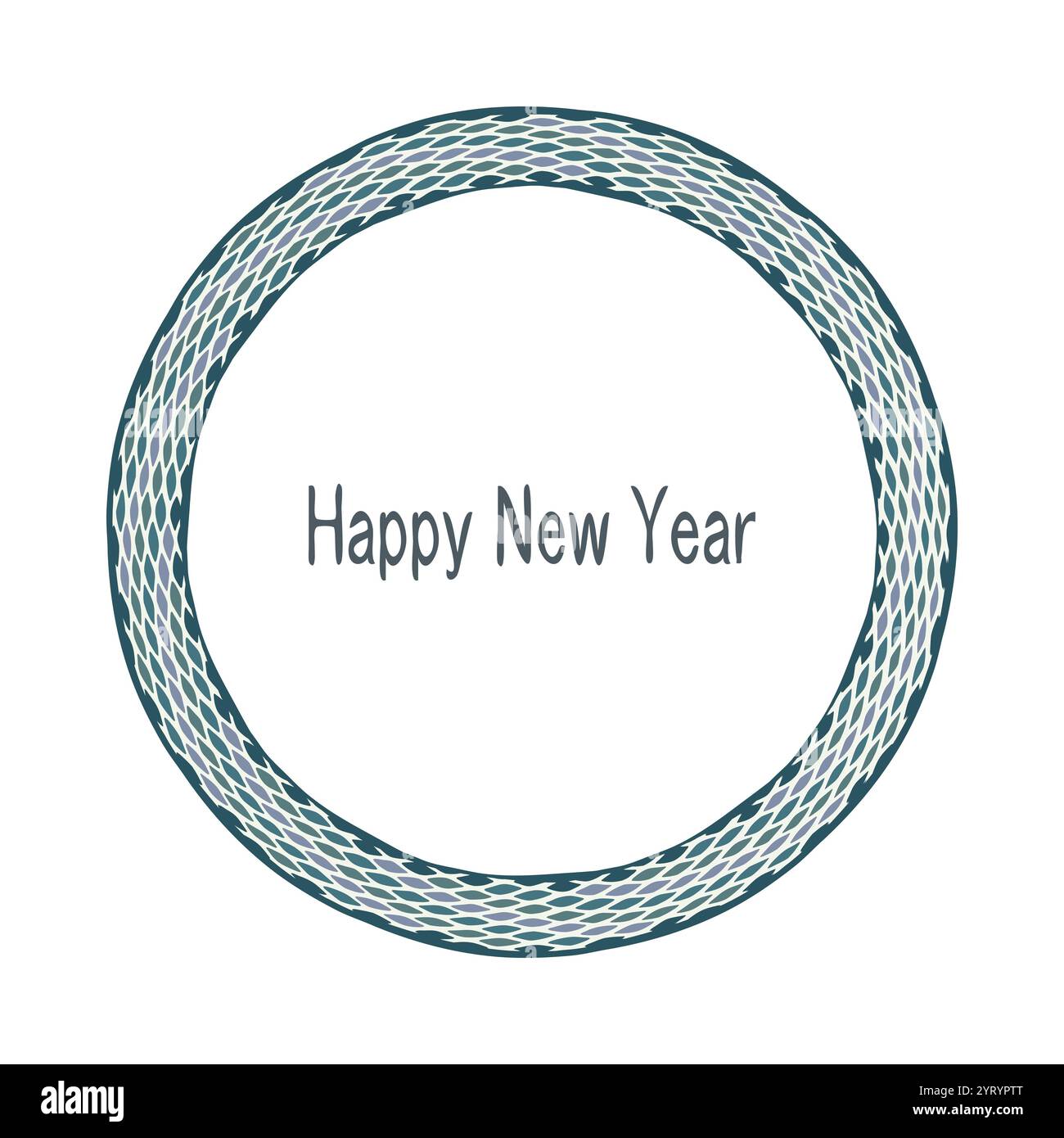 Snake Skin Frame, doodle Hand drawn paint brush wave line border, blue ...