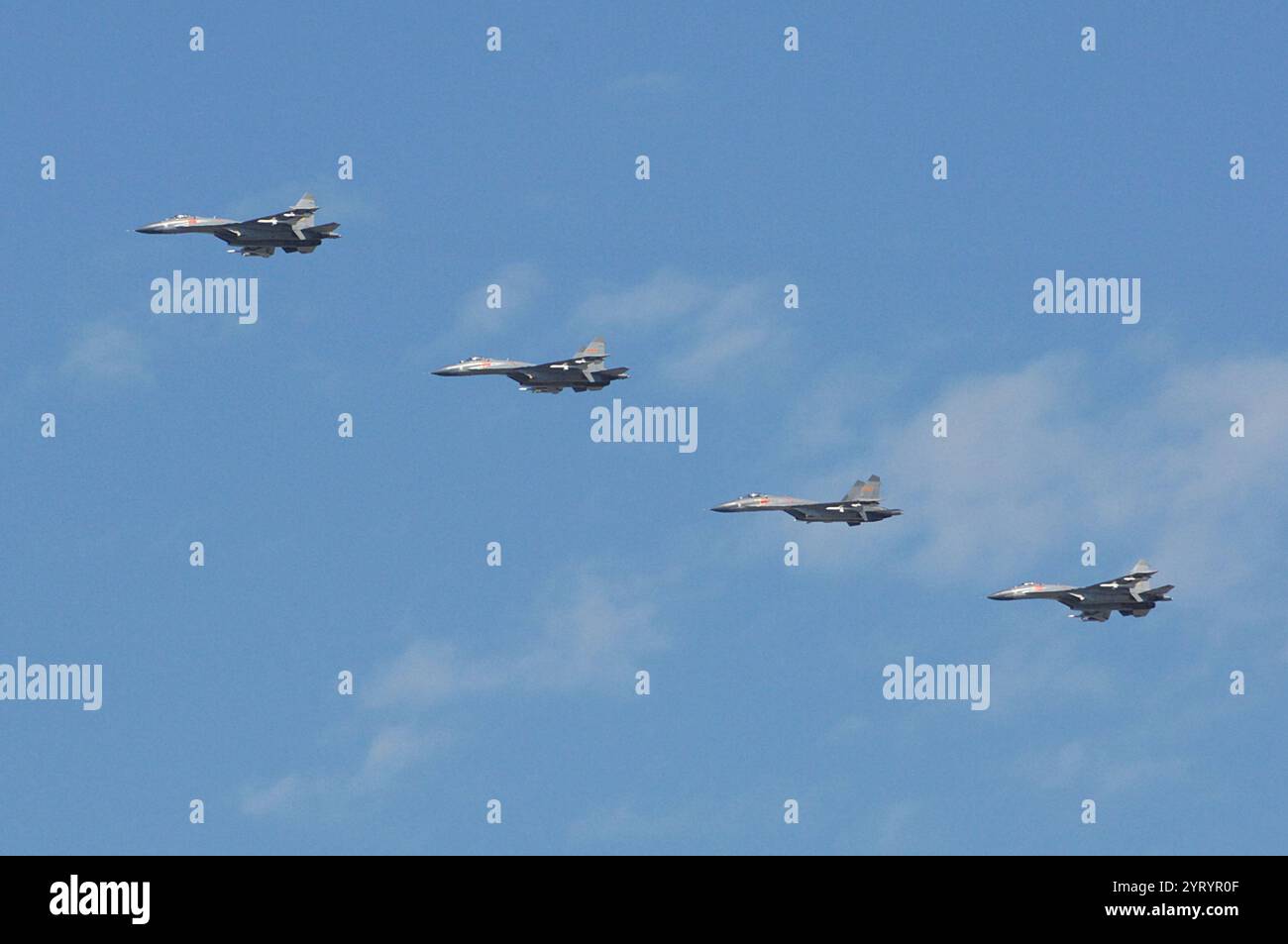 Chinese air force review and flypast. Beijing 2019. The People's ...