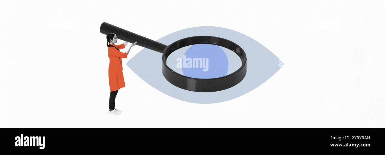 Minimalist collage magnifying glass hi-res stock photography and images ...
