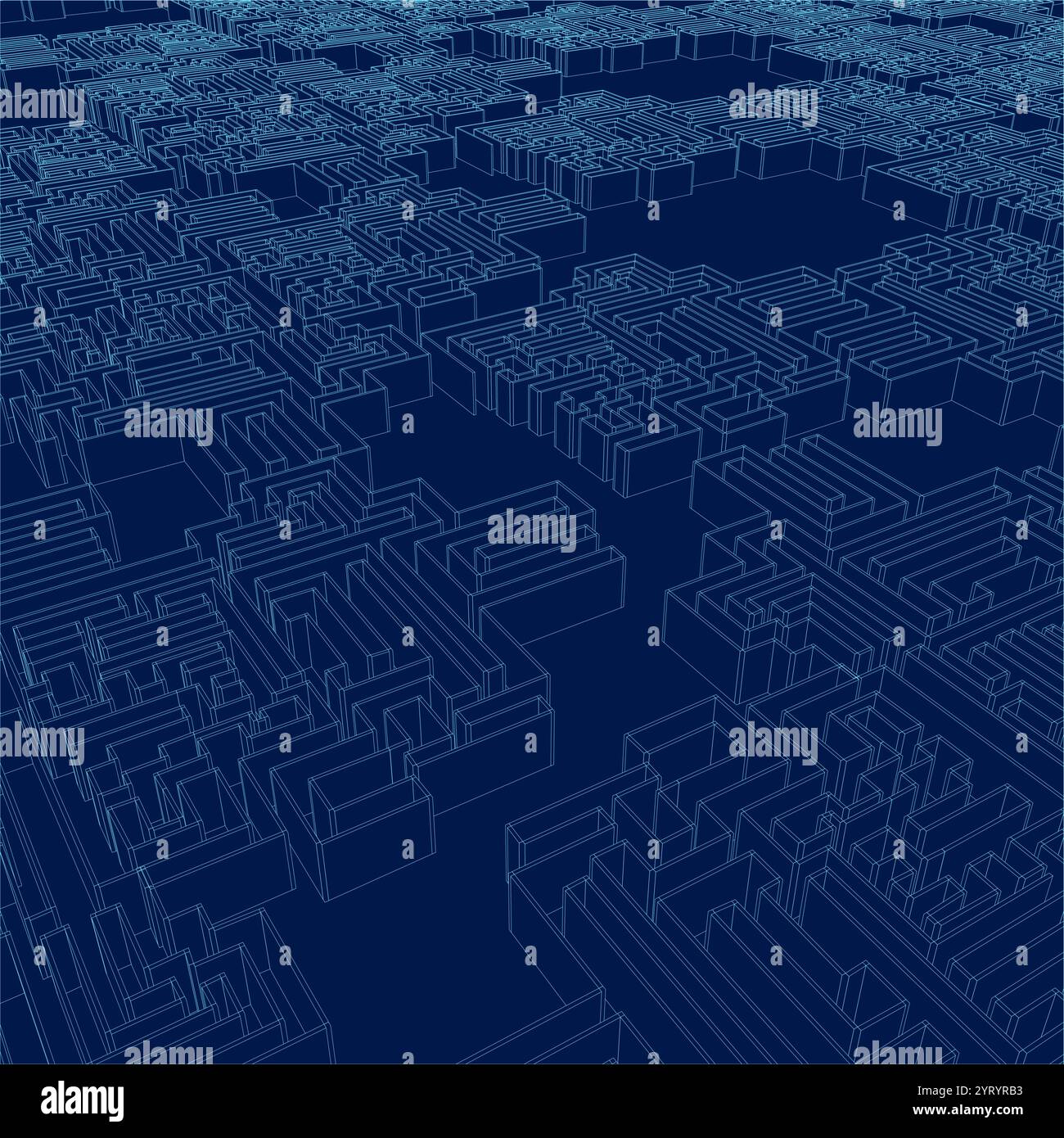 The maze contour, blue labyrinth - endless. Vector illustration Stock ...