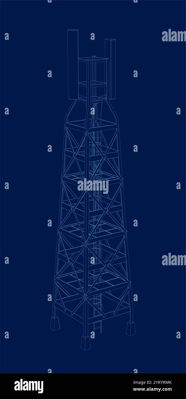 Dusk television tower Stock Vector Images - Alamy