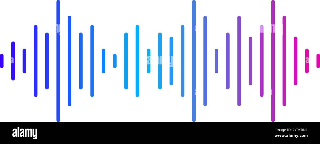 Colorful sound waves are visualized as a vibrant audio signal, creating ...