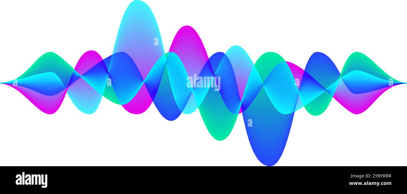 Colorful sound waves are creating a vibrant and dynamic visual ...
