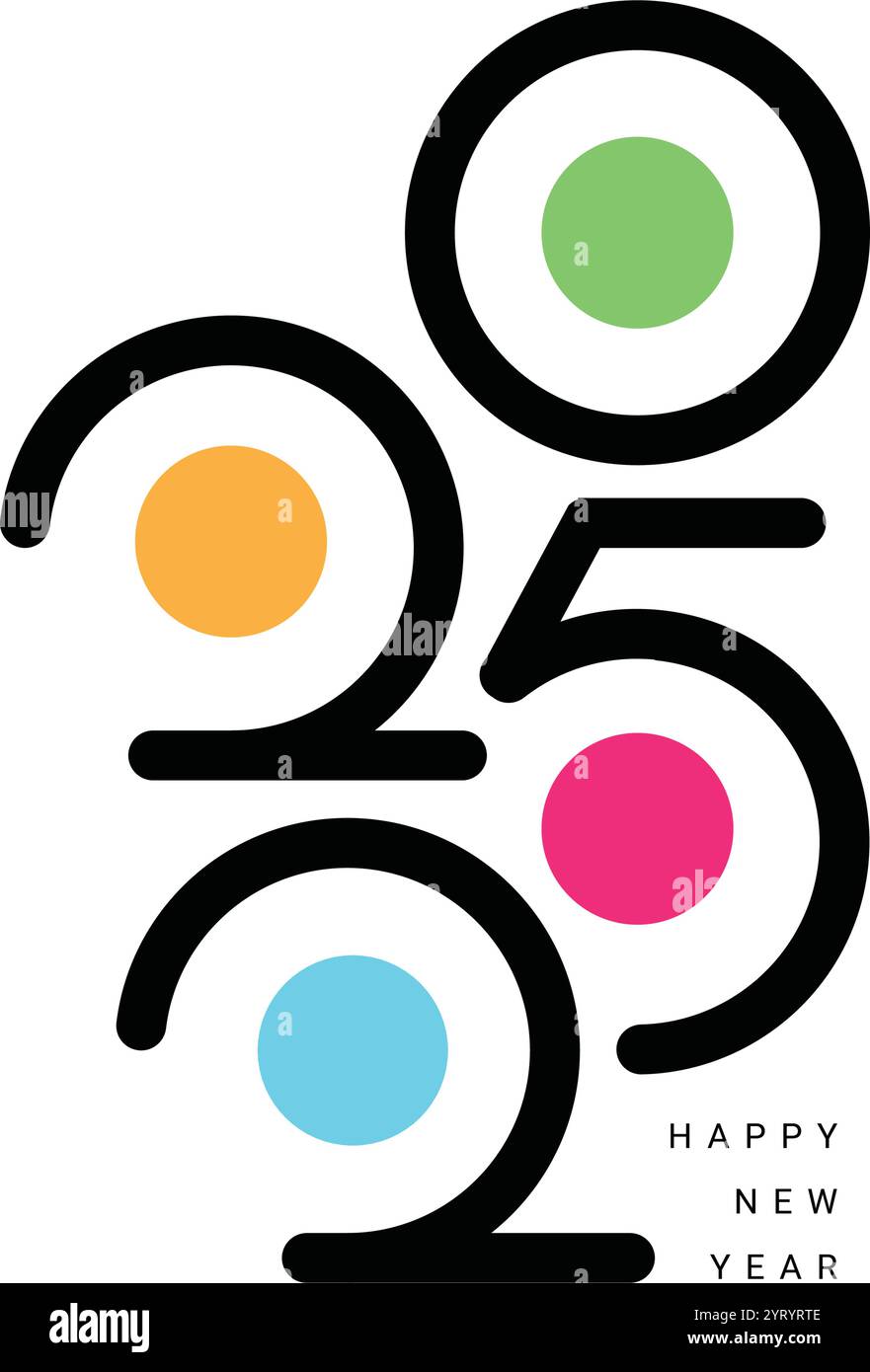 2025 typography logo design concept. Happy new year 2025 Stock Vector ...
