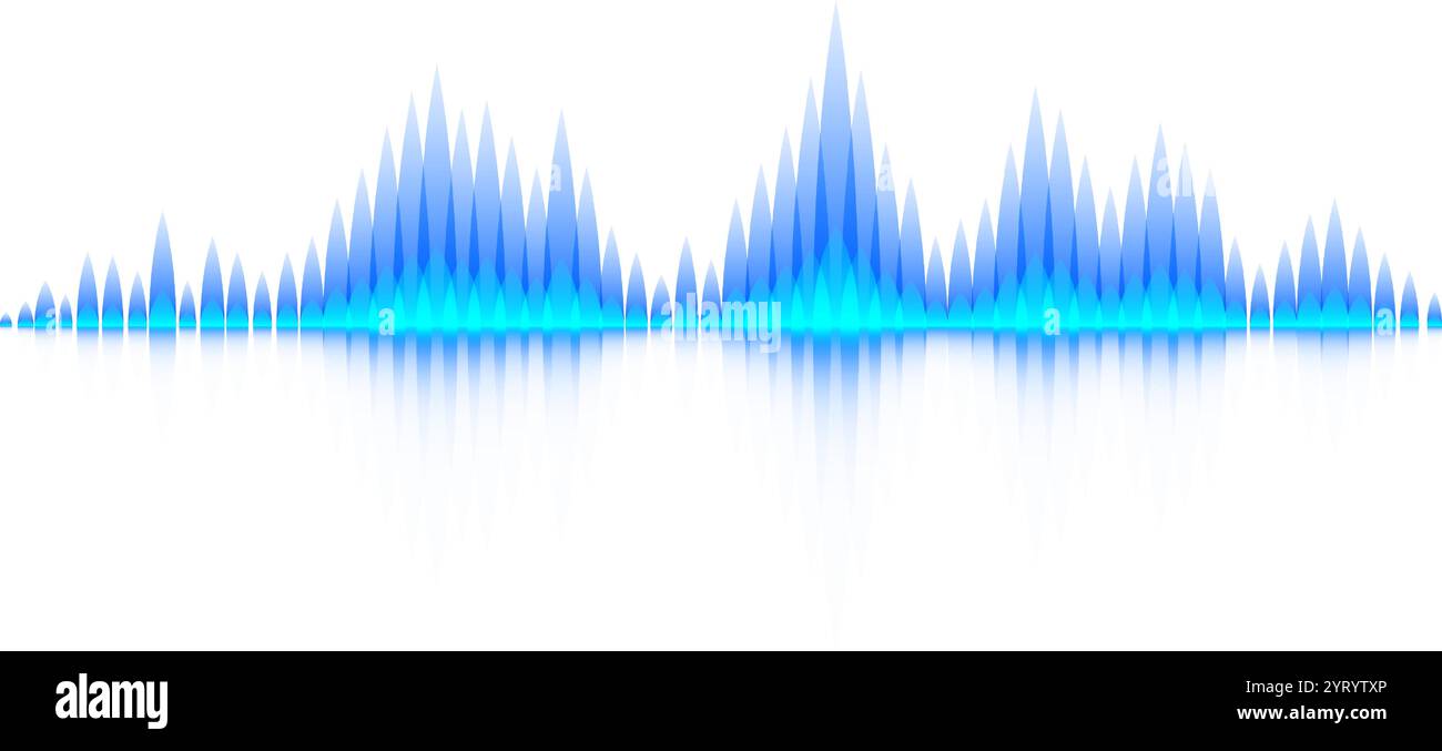 Blue gradient music waveforms are creating a colorful sound wave vector ...