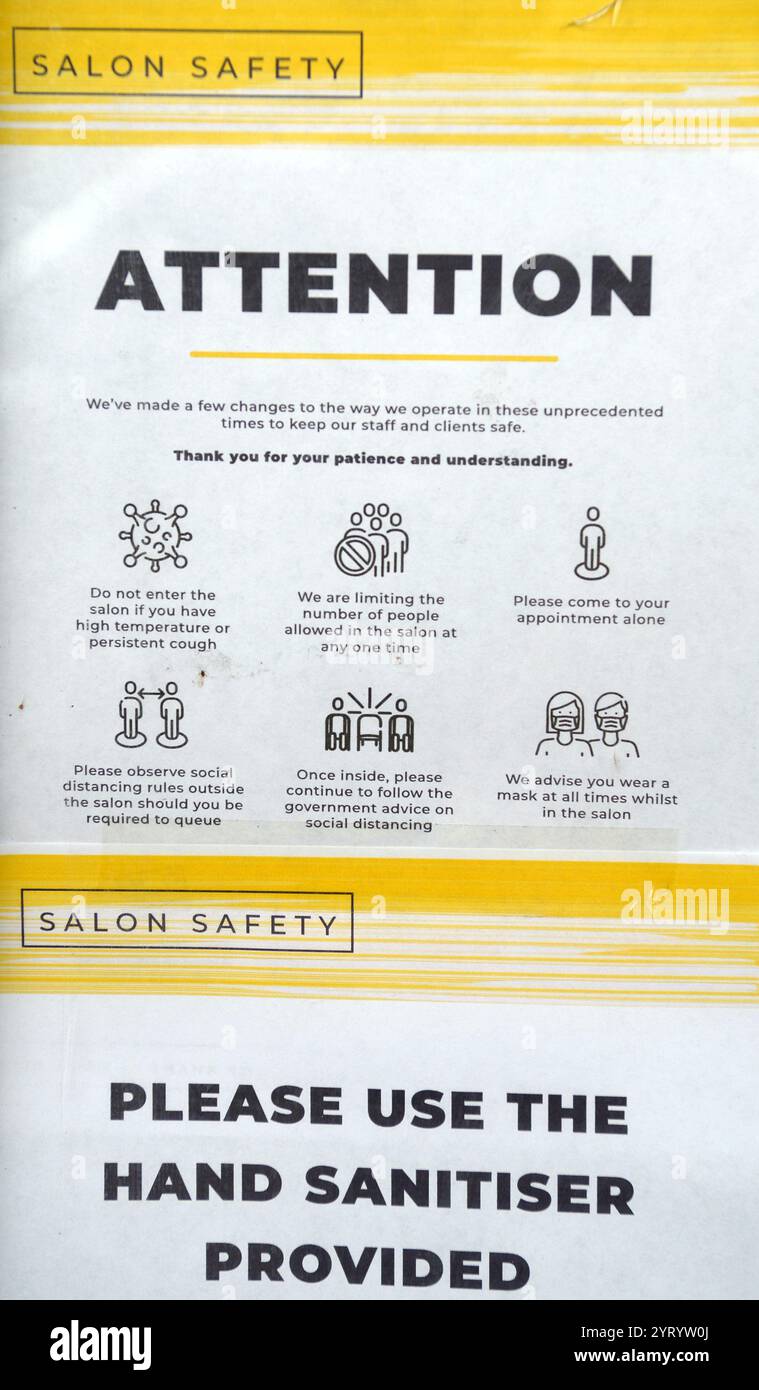 Preparations at a hair salon in London in readiness for re-opening ...