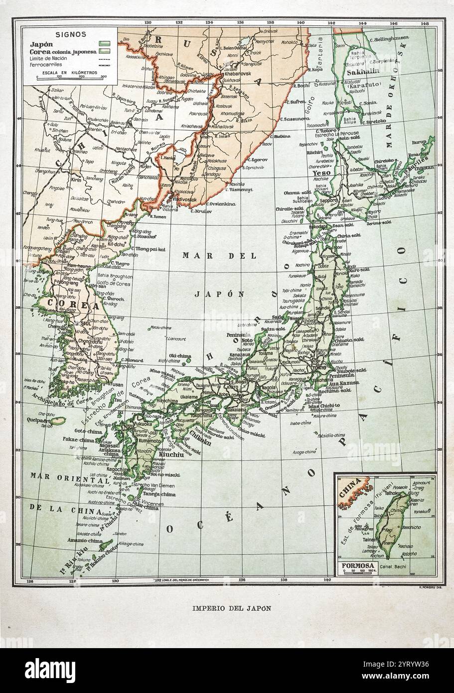 Map of Japan Empire from 1910 to 1945 Stock Photo - Alamy