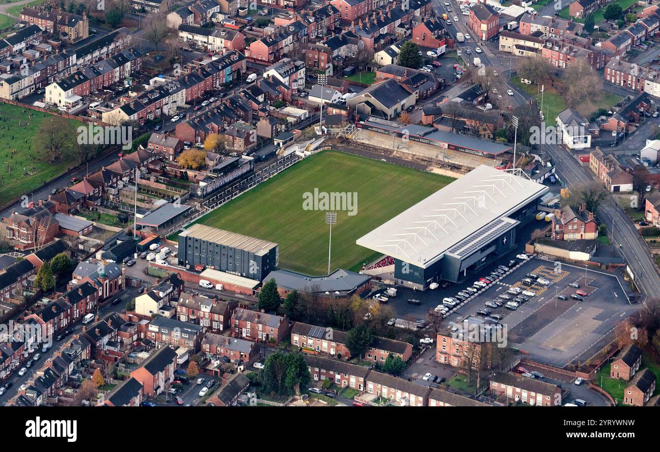 A drone shot of Wakefield Trinity's Belle Vue rugby league ground at ...