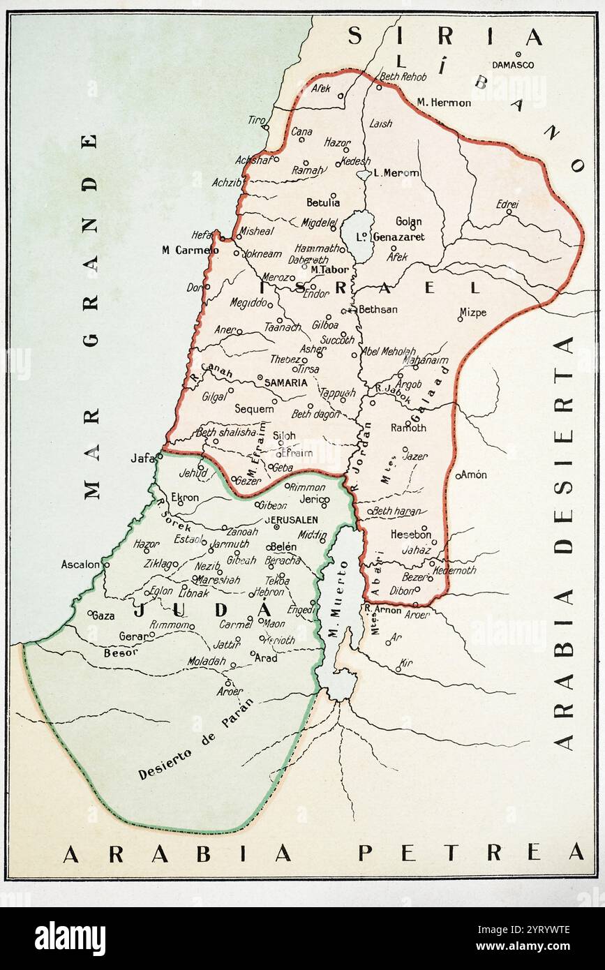 Map of the Kingdoms of Judah and Israel Stock Photo - Alamy