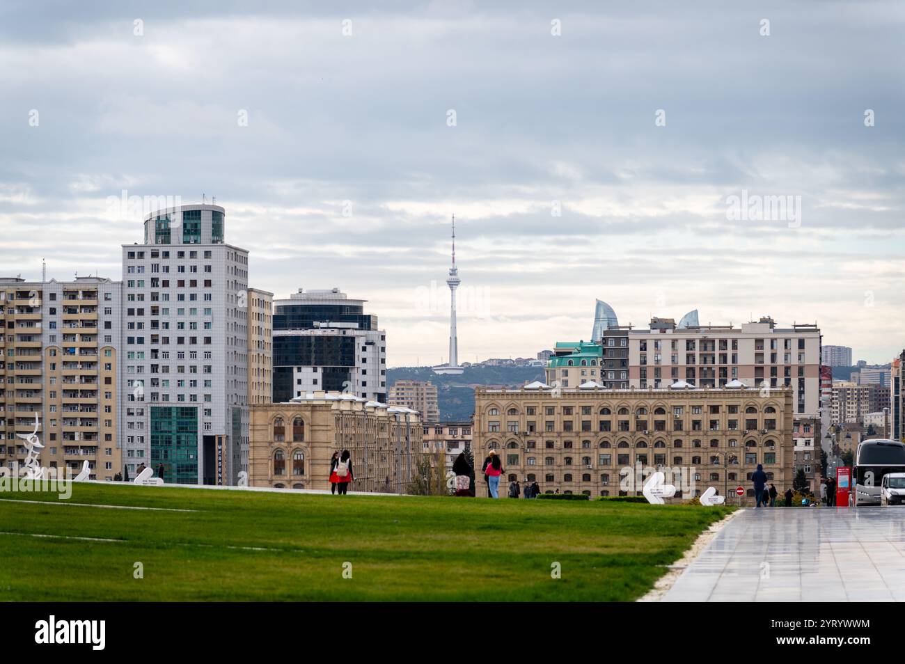 View of Baku from the Heydar Aliyev Centre, Baku, Azerbaijan Stock ...