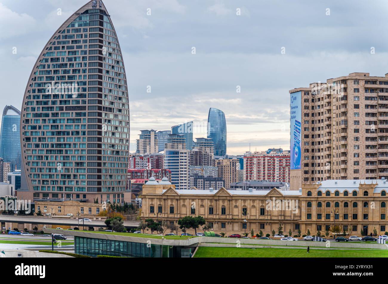 View of Baku from the Heydar Aliyev Centre, Baku, Azerbaijan Stock ...