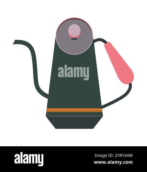 coffee kettle isolated on white background, coffee time modern ...