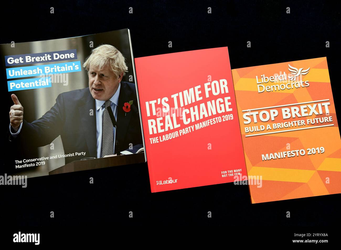Political party manifestoes for the 2019 General Election Stock Photo ...