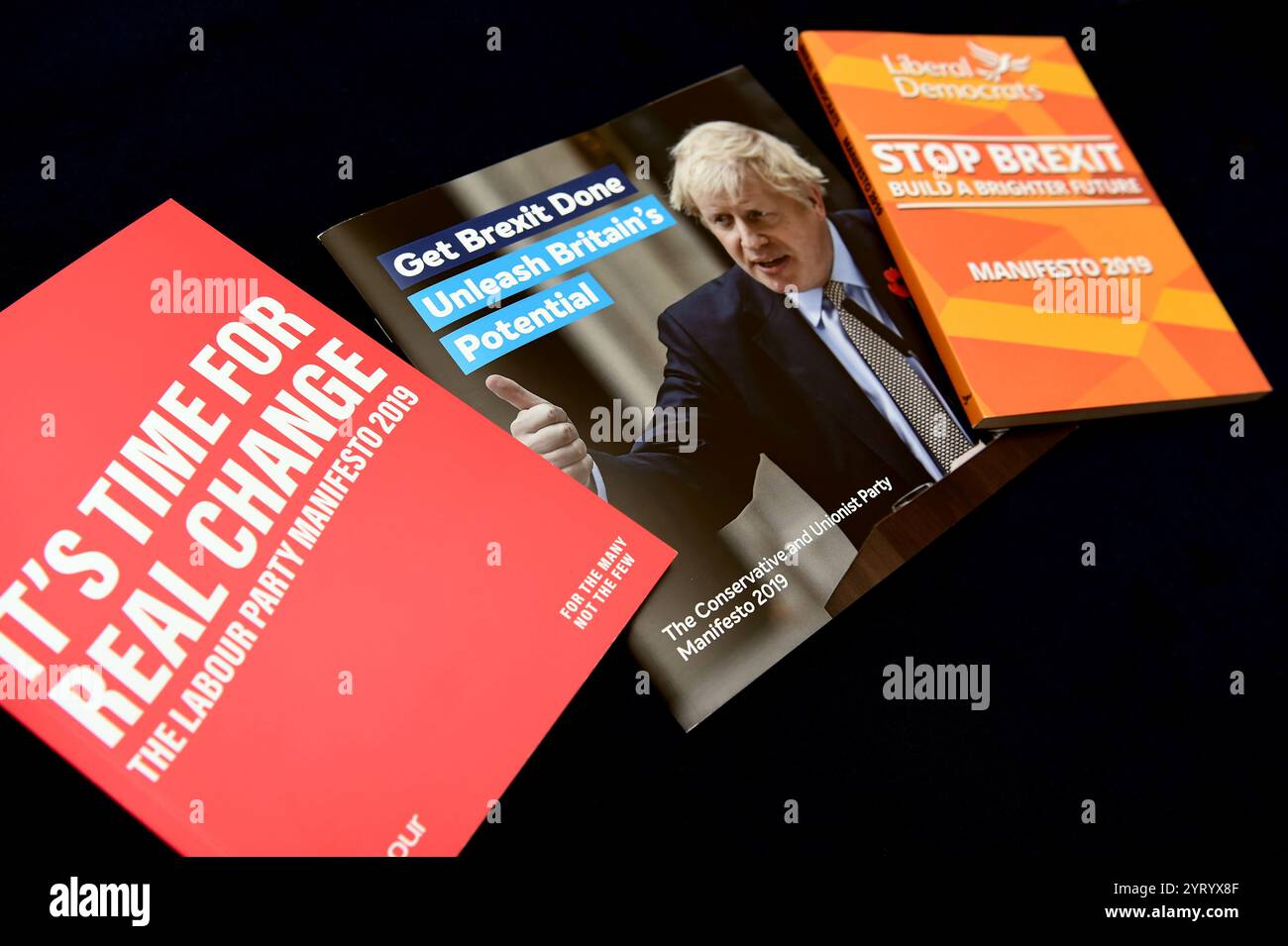 Political party manifestoes for the 2019 General Election Stock Photo ...