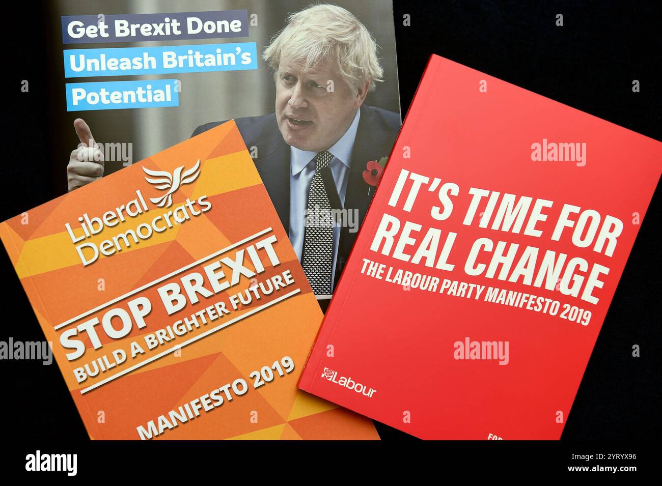 Political party manifestoes for the 2019 General Election Stock Photo ...