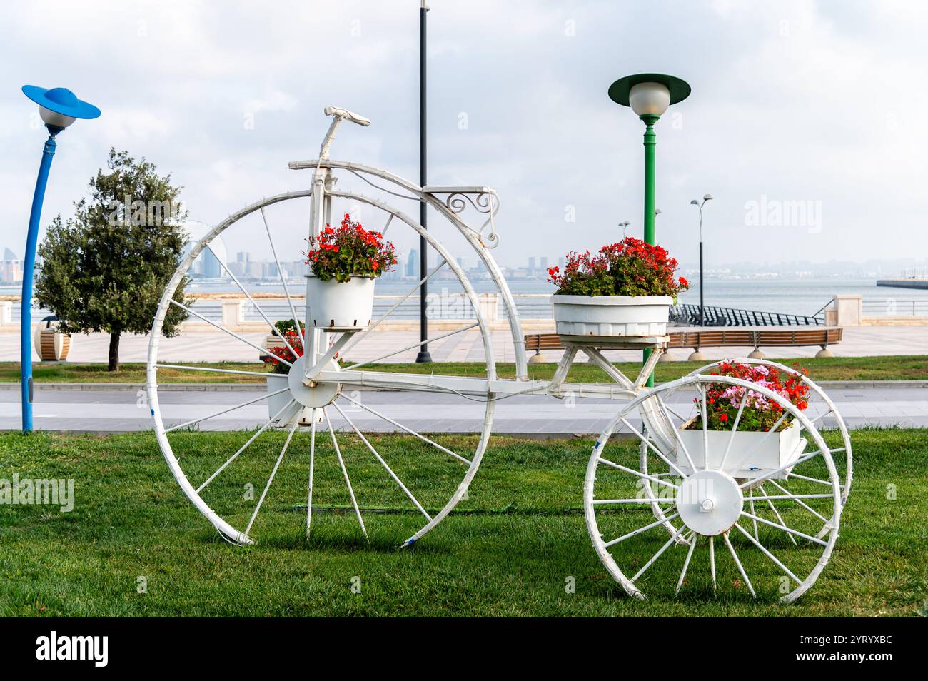 Art installation along the promenade in Baku, Azerbaijan Stock Photo ...