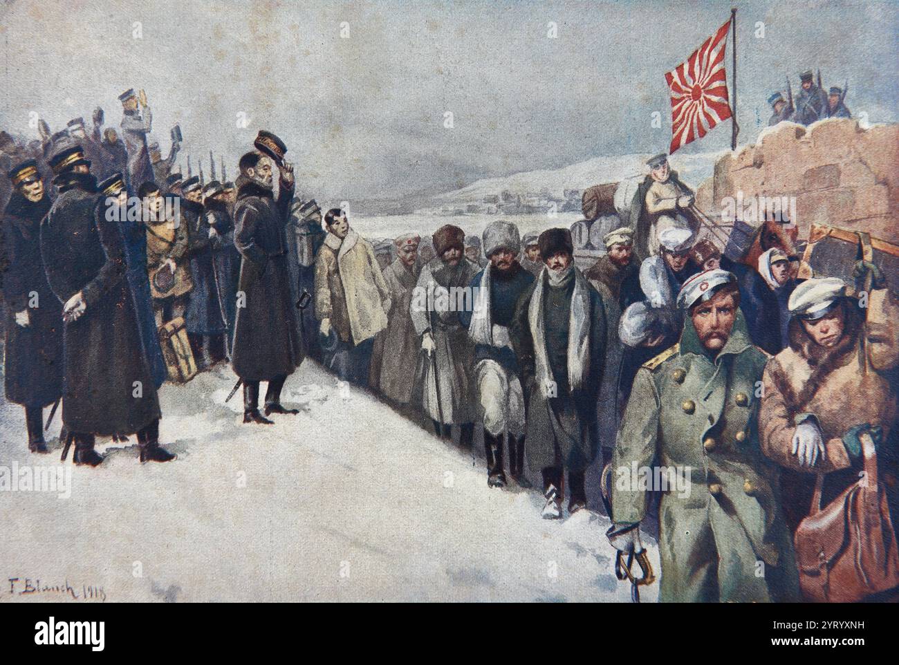 Surrender of Port-Arthur, January 2, 1905 1905 by F. Blanch Stock Photo ...