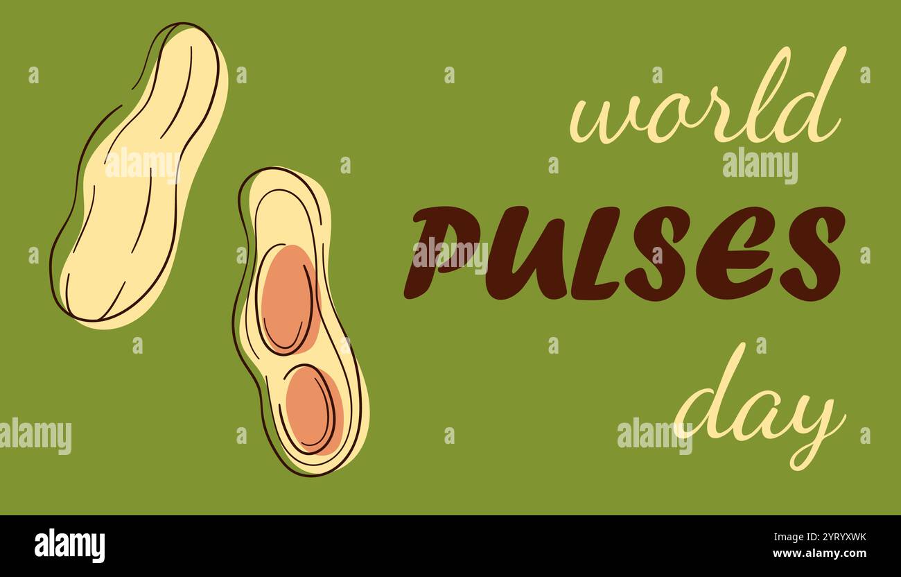 World Pulses Day banner with peanut on a green background. Ideal for ...