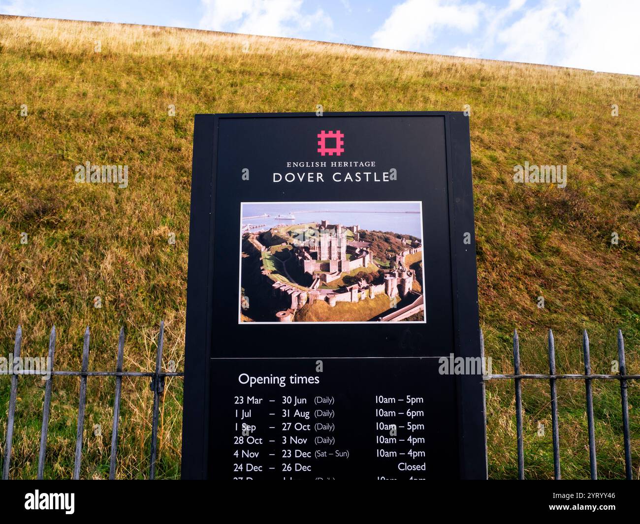 Dover Castle Sign, Dover Castle, Dover, Kent, England, UK, GB Stock ...