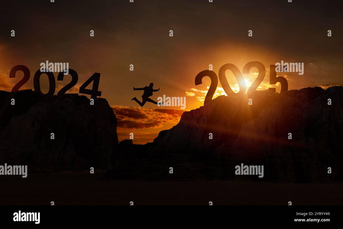 Man jumping on cliff 2025 over the precipice at amazing sunset. New ...