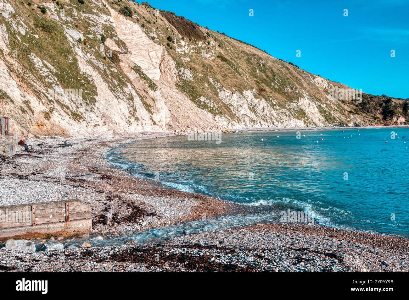 Lulworth Cove by the village of West Lulworth on the Jurassic Coast in ...