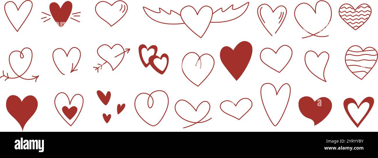 Doodle wedding collection style Stock Vector Images - Alamy