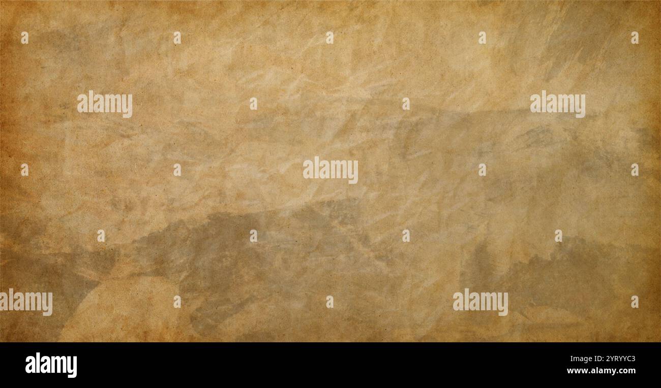 Processed collage of ancient scroll sheet of brown aged paper texture ...