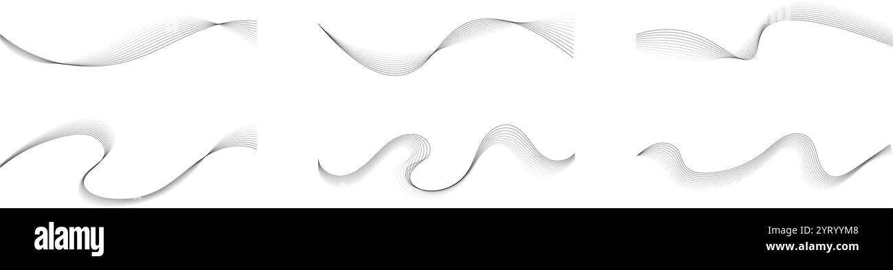 abstract curved lines of fluid motion. Vector illustration Stock Vector ...