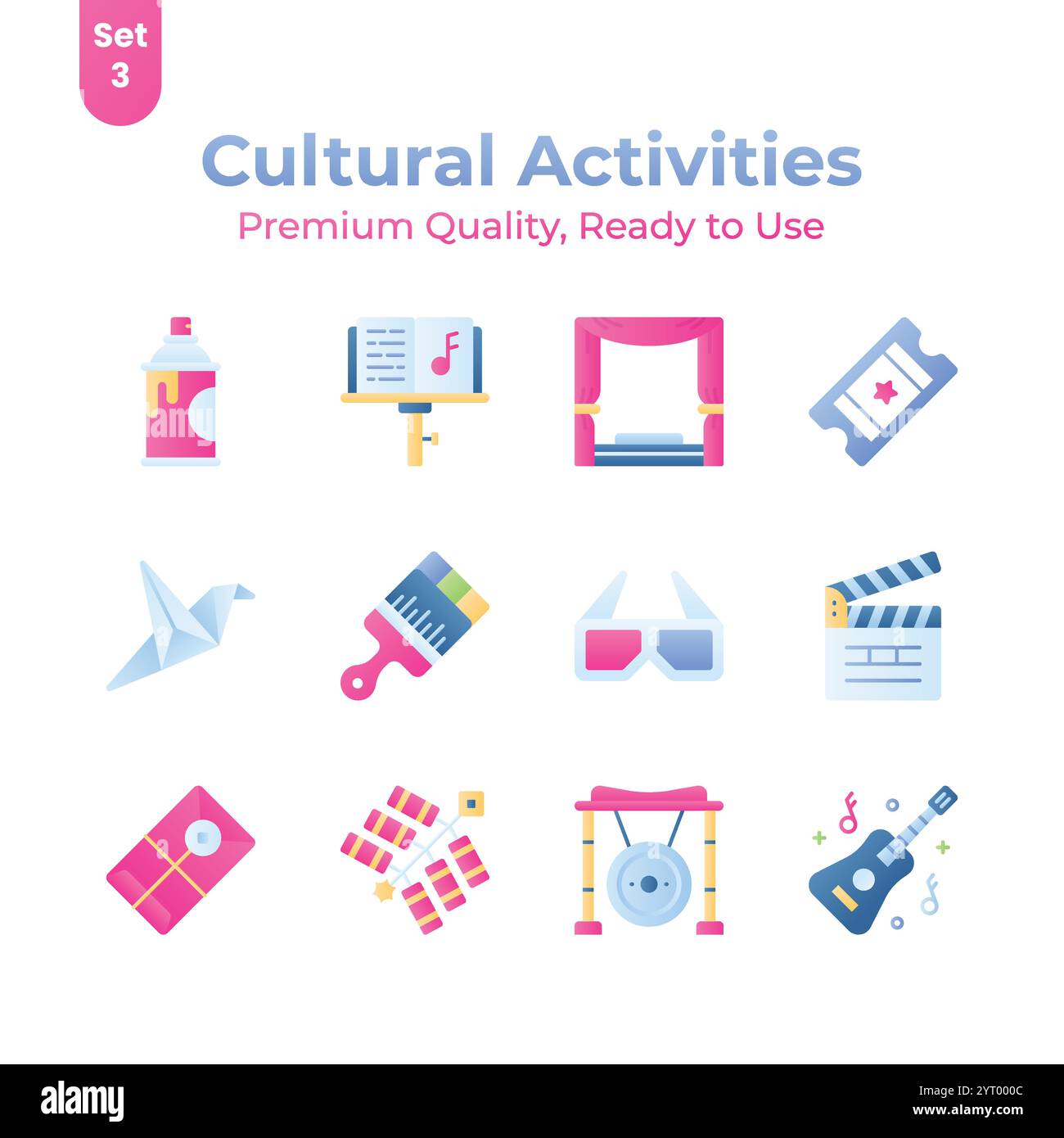 Grab this creatively designed cultural activities icons set, ready to ...