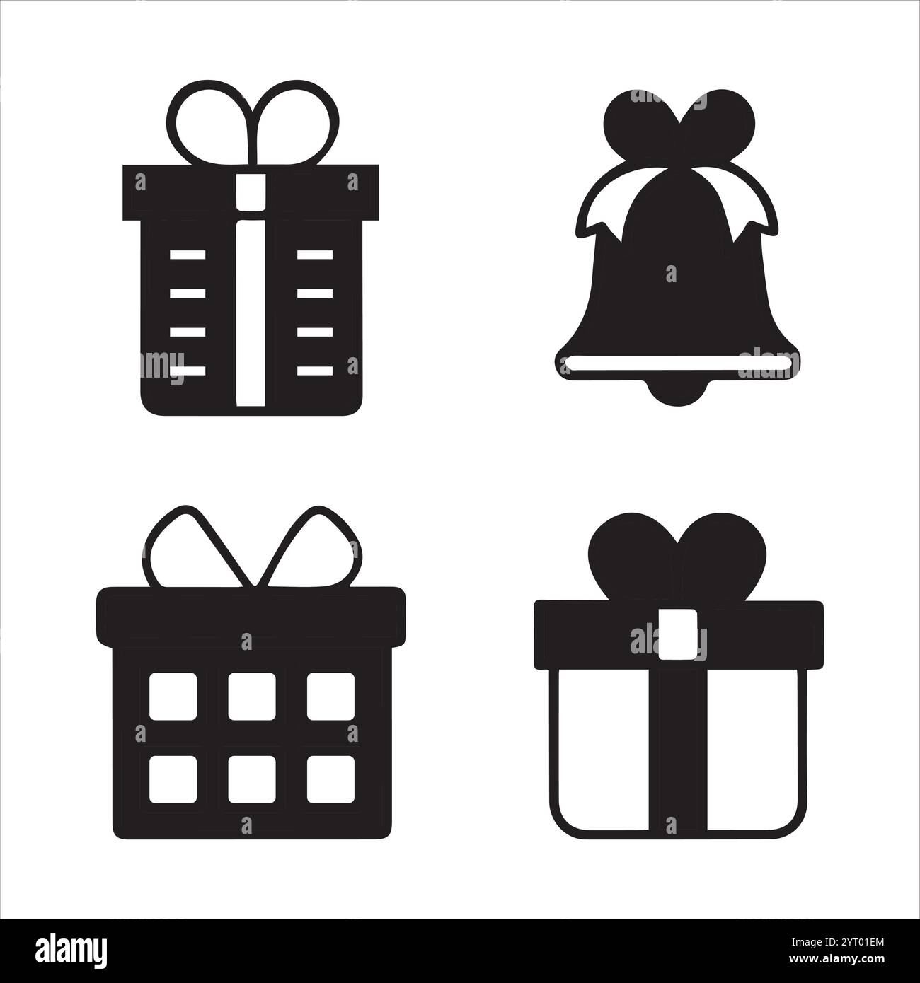Silhouette Icon Of The Christmas Items Stock Vector Image And Art Alamy