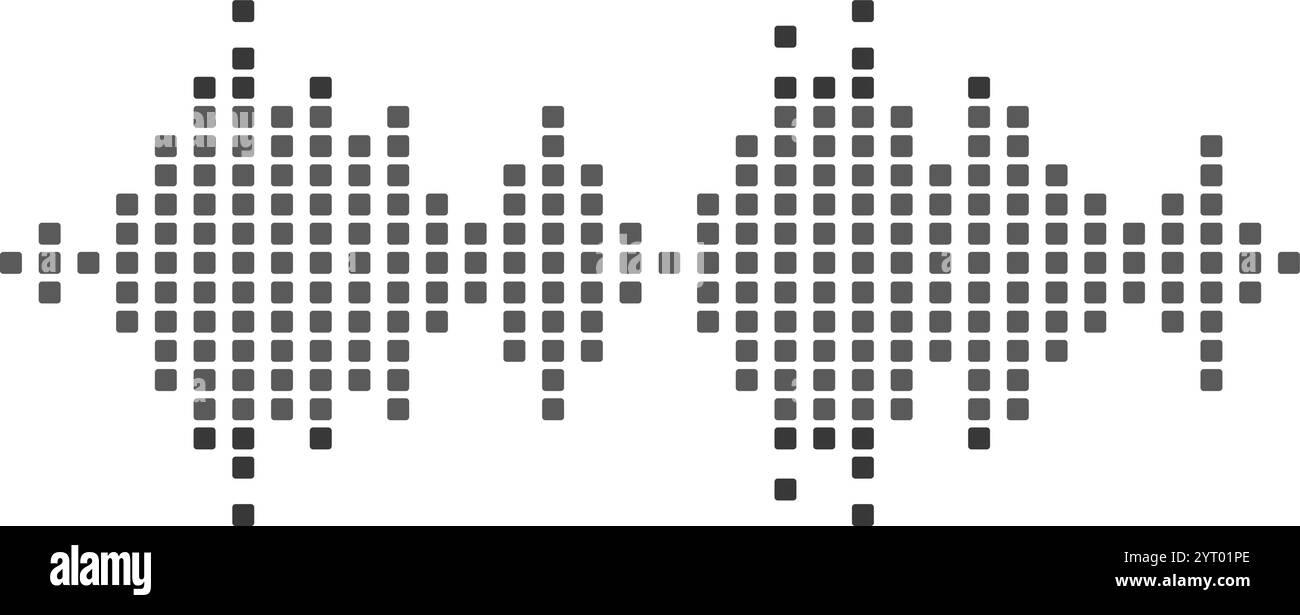 Abstract music wave creating a dynamic tune equalizer vector set ...