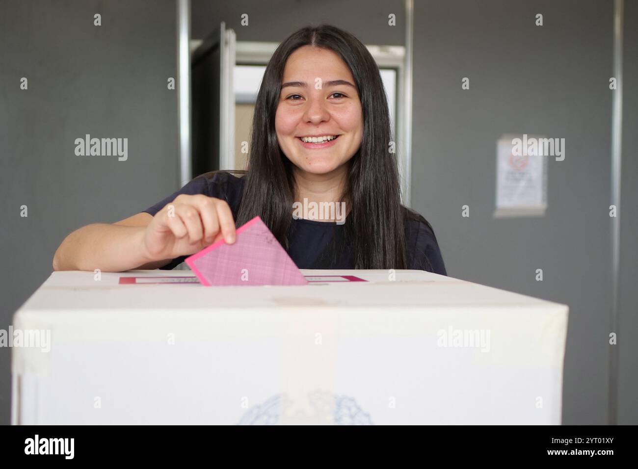 Italy, Tuscany region, Arezzo, June 8, 2024 : European elections 2024. Polling station during ...