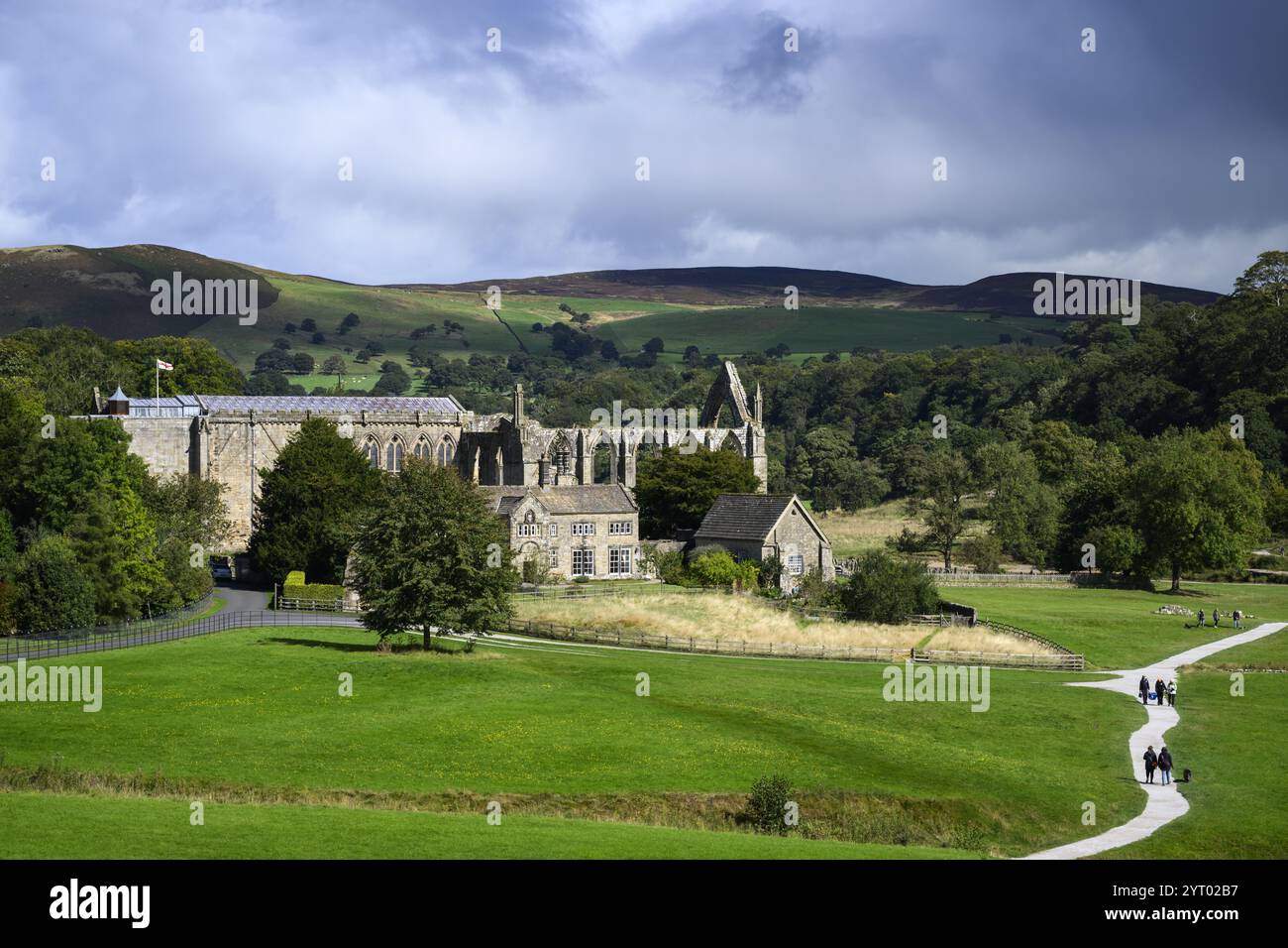 Ancient picturesque monastic Bolton Abbey ruins, Priory Church, Old ...